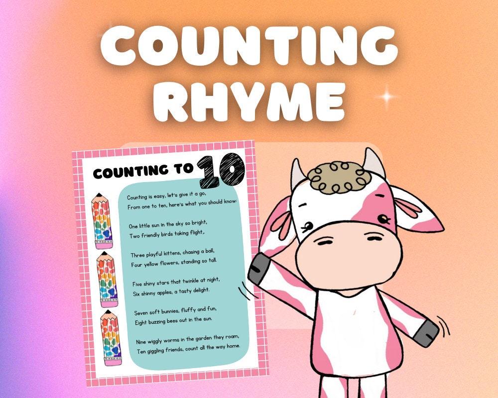 Counting to Ten Cow Themed Bundle - Etsy