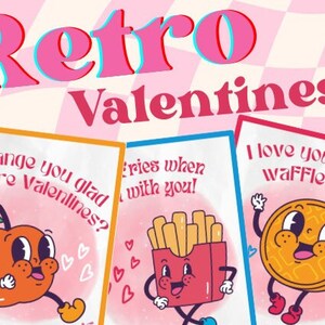 Retro Food Themed Valentine Cards Digital Download - Etsy