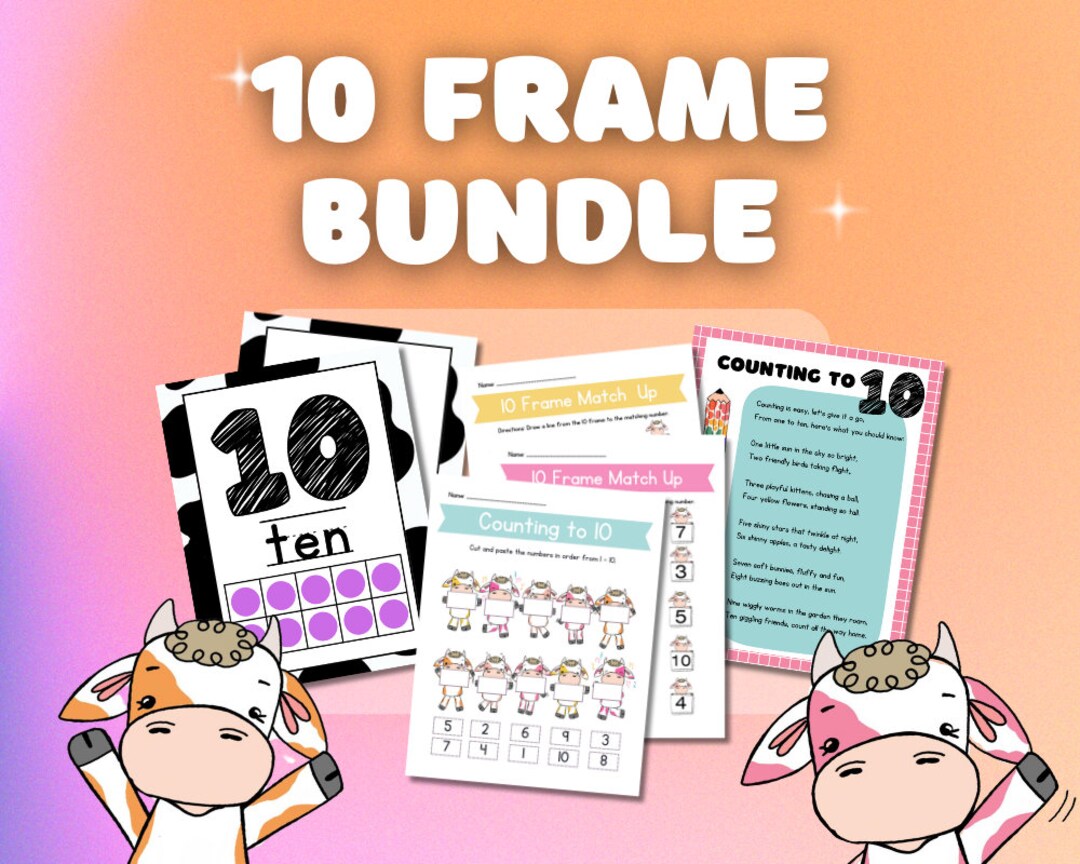 Counting to Ten Cow Themed Bundle - Etsy
