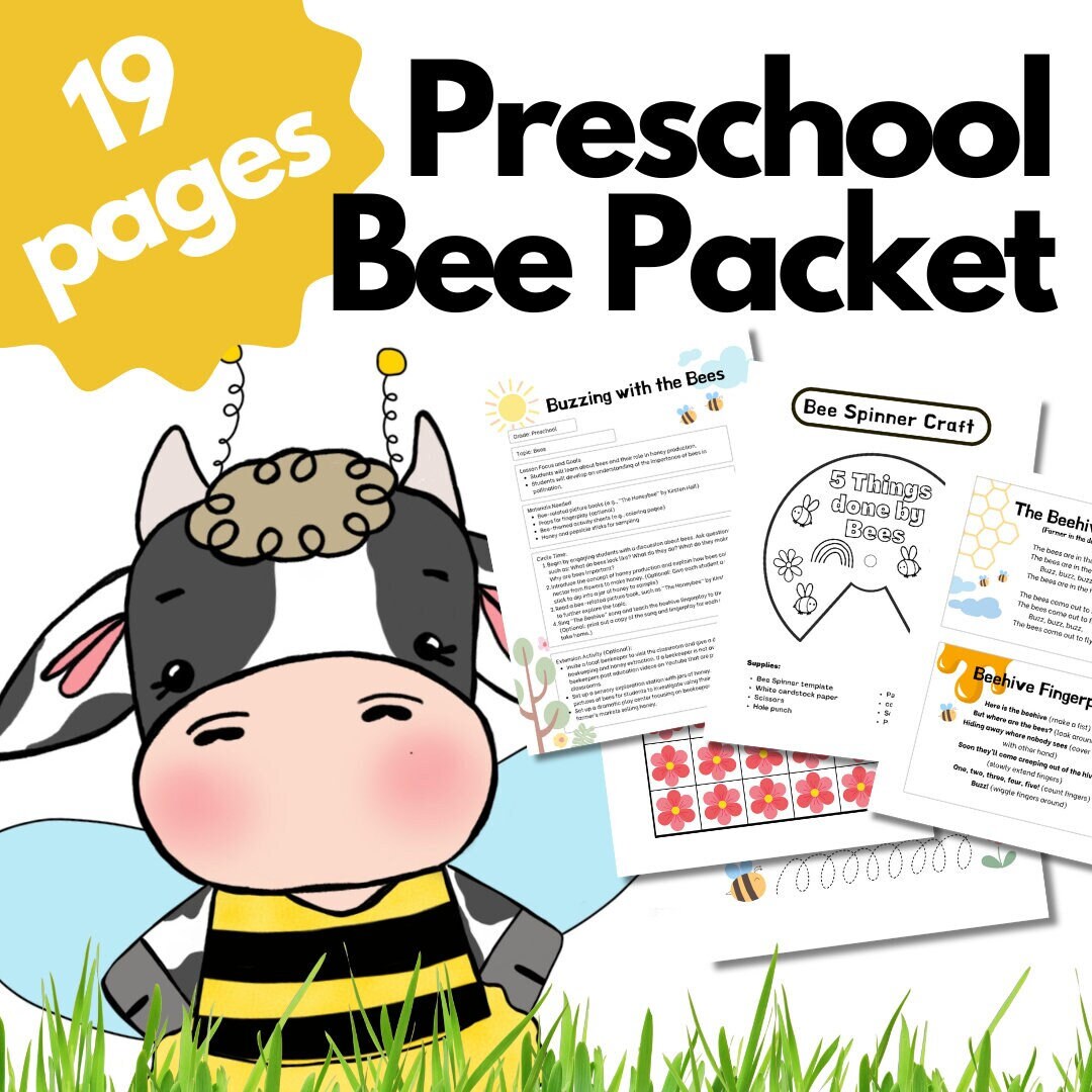 Bee Themed Preschool Educational Bundle/pack - Etsy