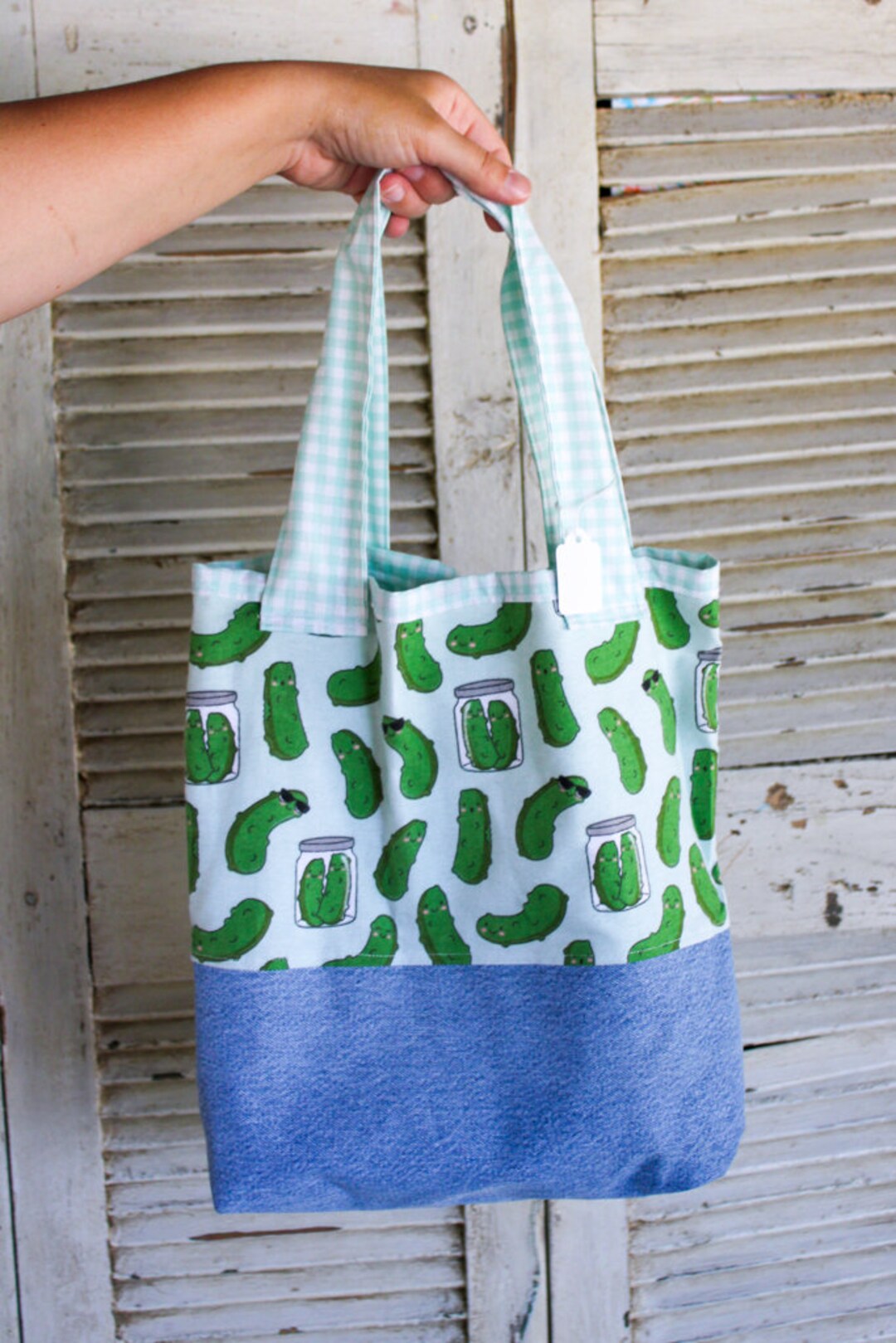 Funny Cute Pickle Tote Bag - Etsy