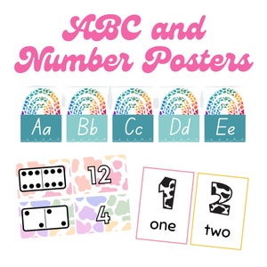 Rainbow Cowprint Classroom Bundle - Etsy