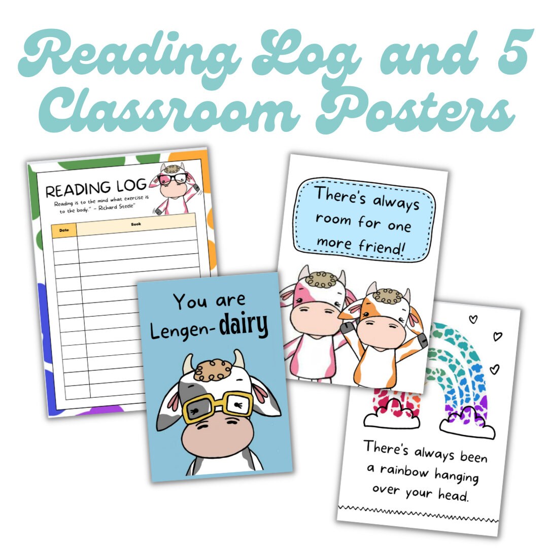 Rainbow Cowprint Classroom Bundle - Etsy