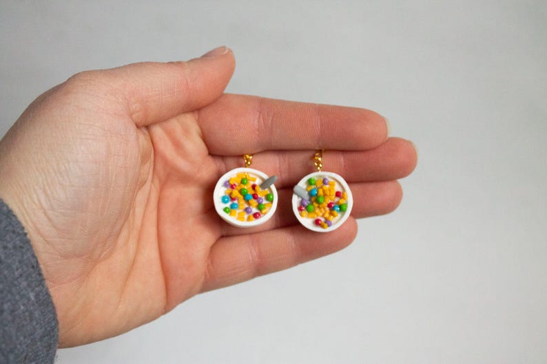Cereal Earrings: Fun Handmade Polymer Clay Breakfast Jewelry - Etsy