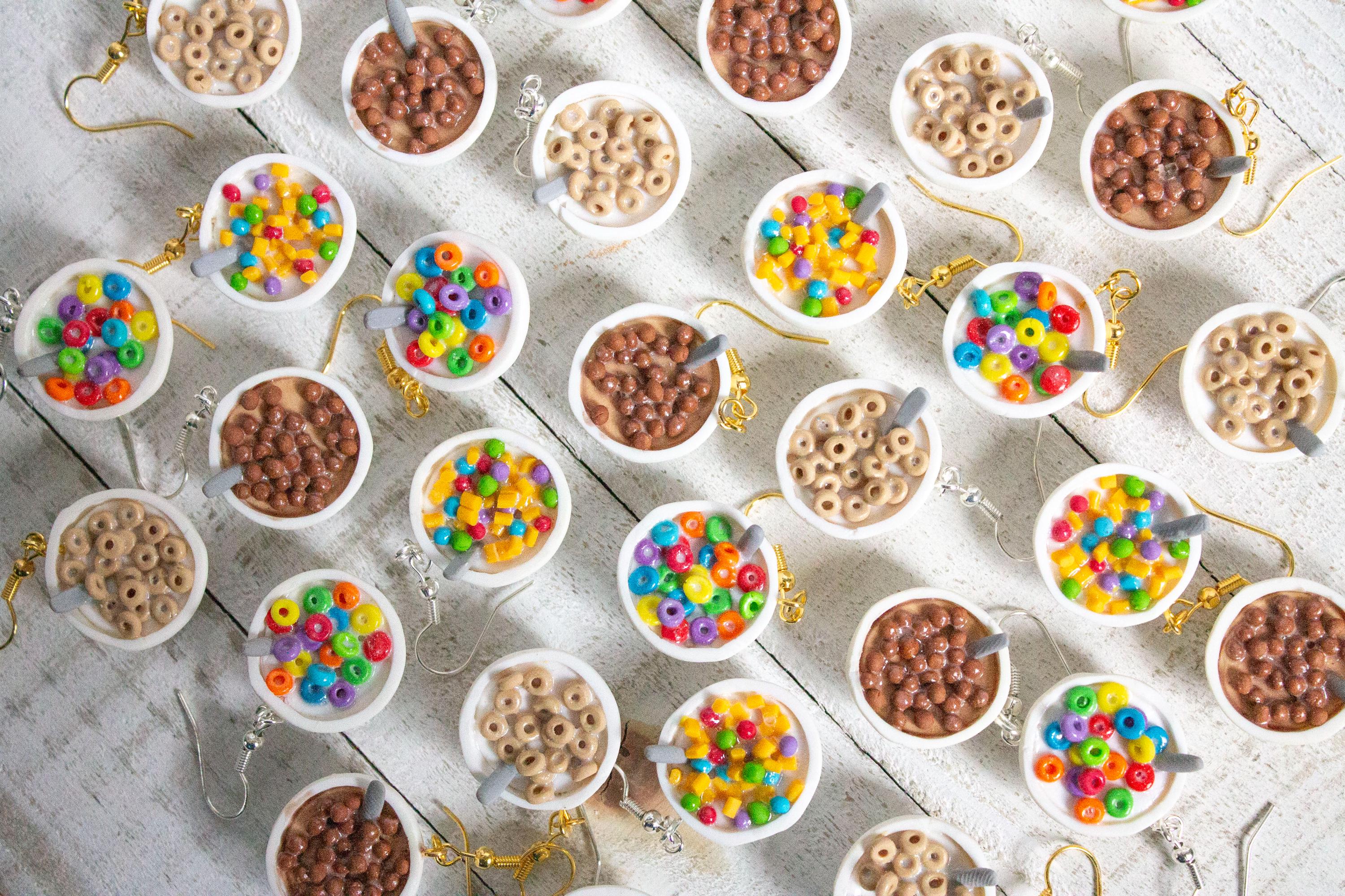 Cereal Earrings: Fun Handmade Polymer Clay Breakfast Jewelry - Etsy