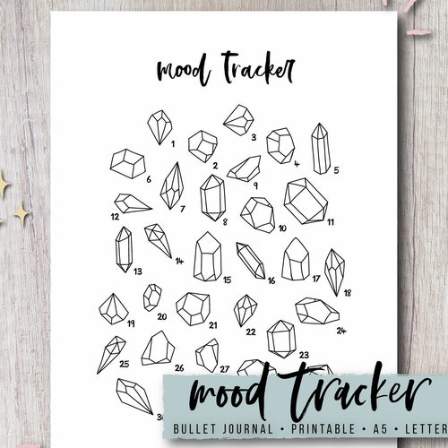 Mood Tracker Printable Insert Gems Bullet Journal Bujo - Etsy