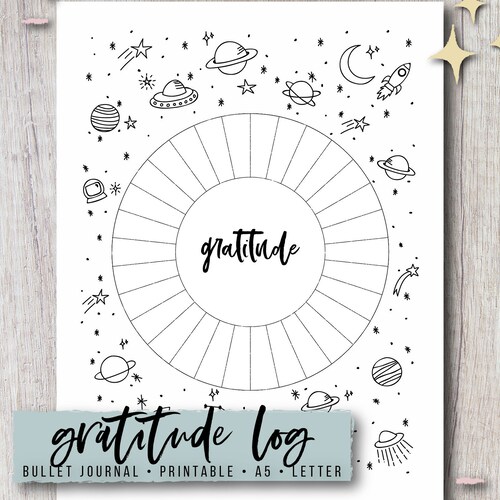 Gratitude Log Printable Insert for Bullet Journal Planner | Etsy