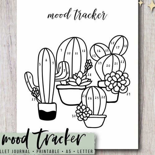Mood Tracker Printable Insert Gems Bullet Journal Bujo - Etsy