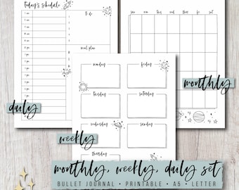 Journal Printable Planner Inserts Set Geometric Floral Undated Template ...