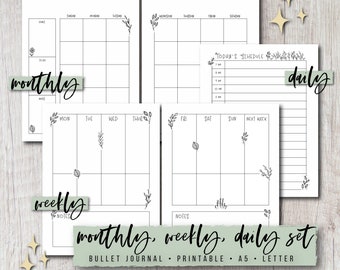 Journal Printable Planner Inserts Set Geometric Floral Undated Template ...