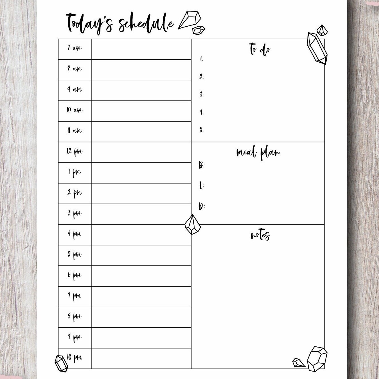 Journal Printable Planner Set With Monthly, Weekly, Daily Spreads GEMS ...