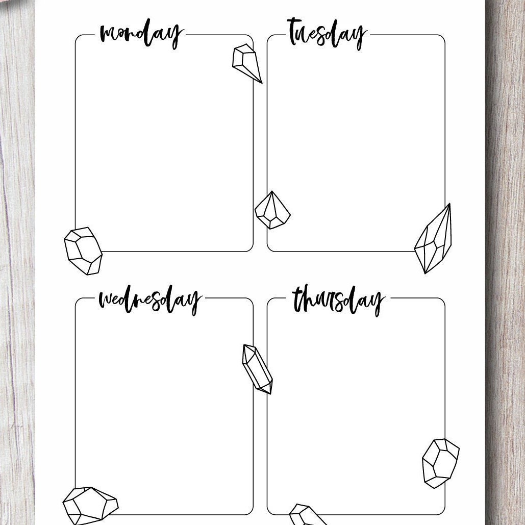 Journal Printable Planner Set With Monthly, Weekly, Daily Spreads GEMS ...