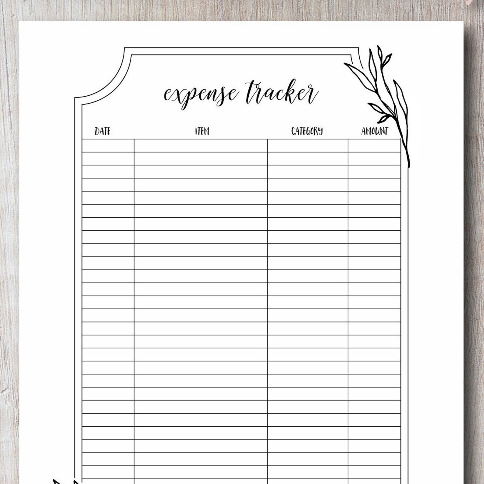 Expense Tracker Printable Template Planner and Journal Insert Greenery ...