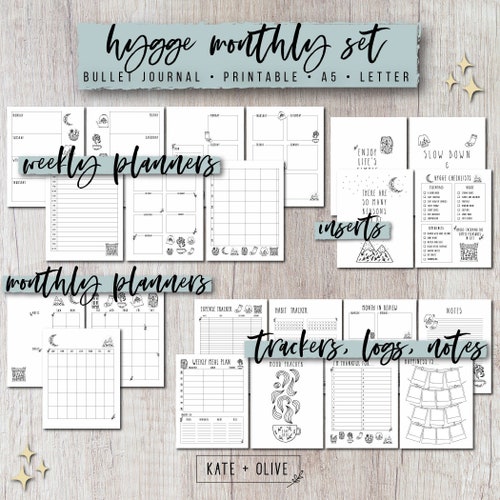Journal Printable Planner Inserts Set Space Undated - Etsy UK