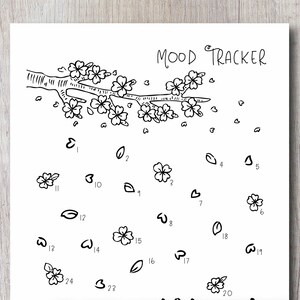 Mood Tracker Printable Insert - CHERRY BLOSSOM | Journal, Bujo, Planner ...
