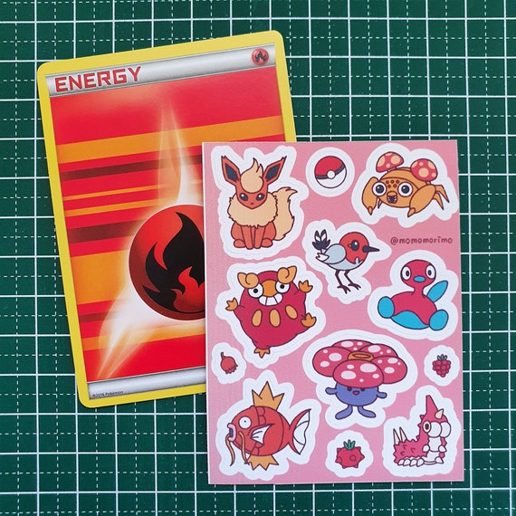 Red Pokemon Stickers for Kawaii Journaling | Etsy