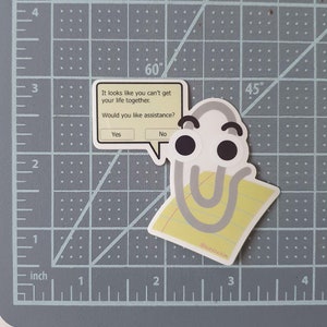 Microsoft Word Clippy Clear Transparent Sticker for Boomers and ...
