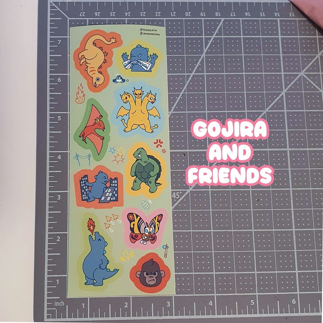 Gojira and Friends Sticker Sheet for Journaling (king Kong, Ghidorah ...