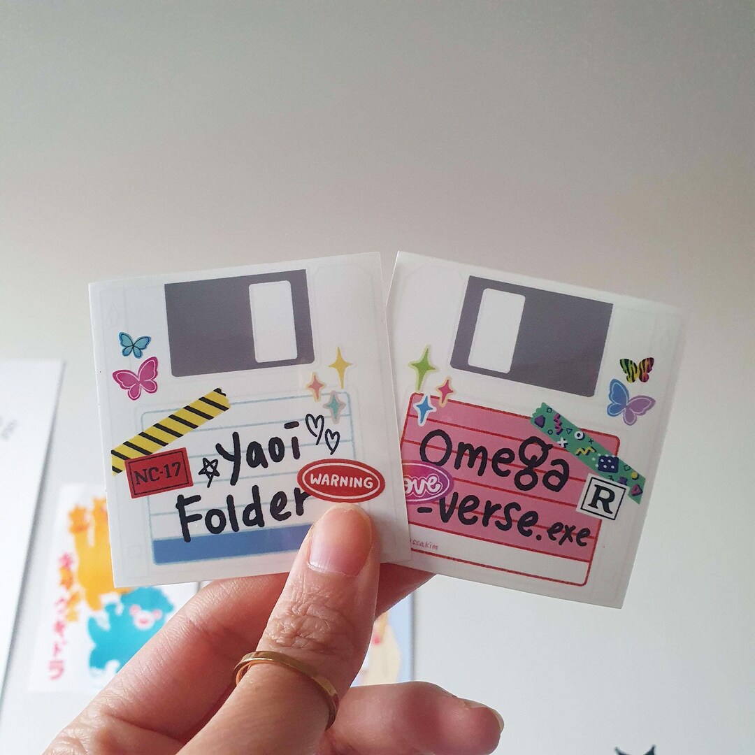 Yaoi and Omegaverse 90s Floppy Disk Clear Transparent Stickers for BL ...