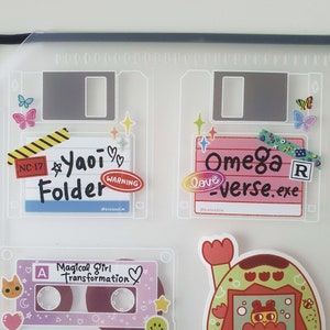 Yaoi and Omegaverse 90s Floppy Disk Clear Transparent Stickers for BL ...