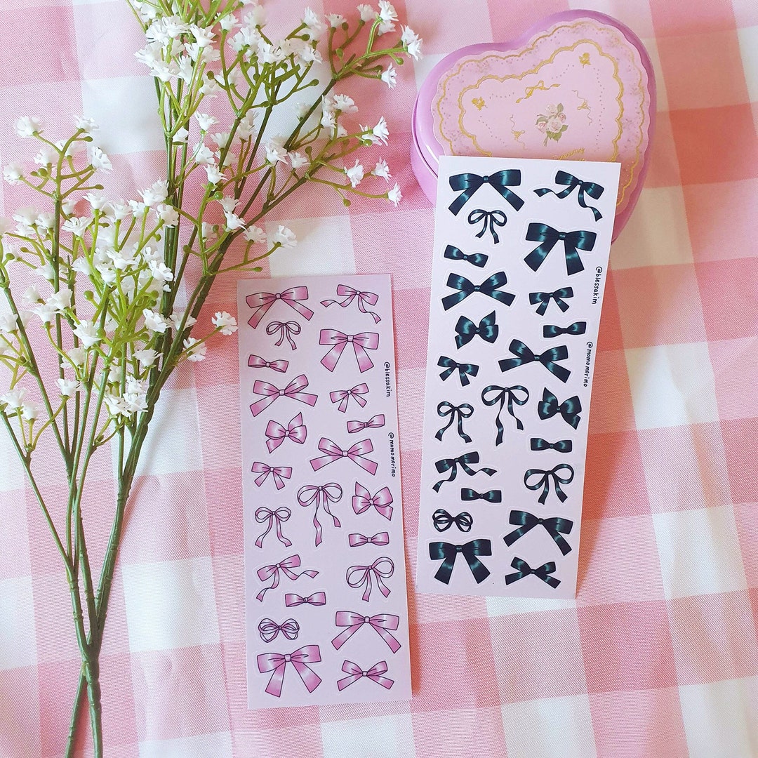 Ribbon Stickers for Coquette Girls Bow Stickers for Cute Journaling and ...