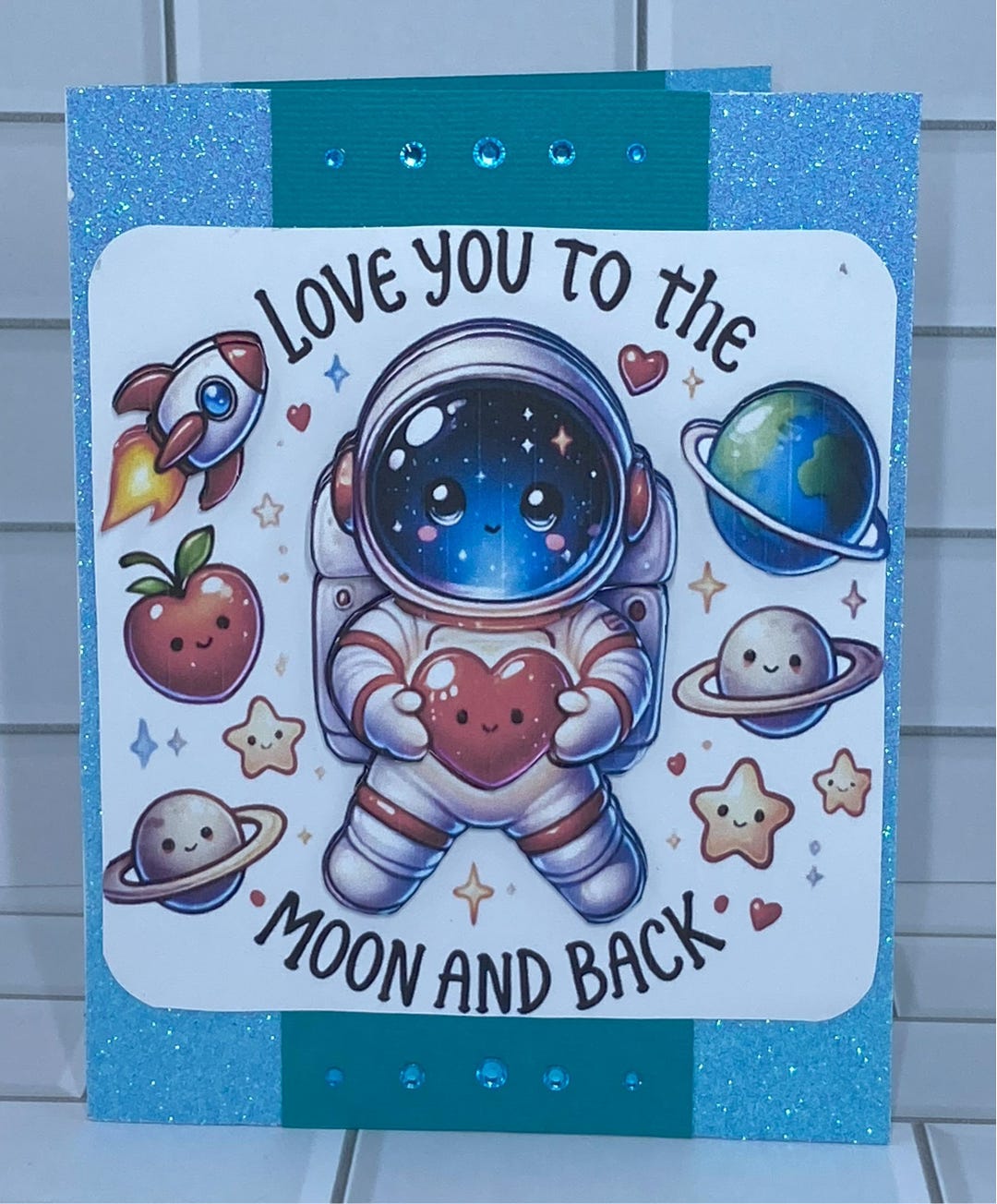 Astronaut Valentine's Day Card: Handmade 3D Space Design - Etsy