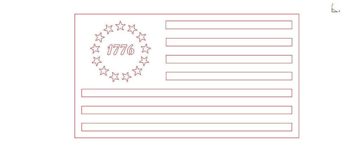 1776 American flag DXF SVG PNG file nice cut file cnc plasma | Etsy