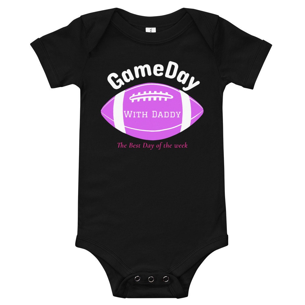 Football Gameday With Daddy Cute Girls Newborn Baby Jumpsuit - Etsy