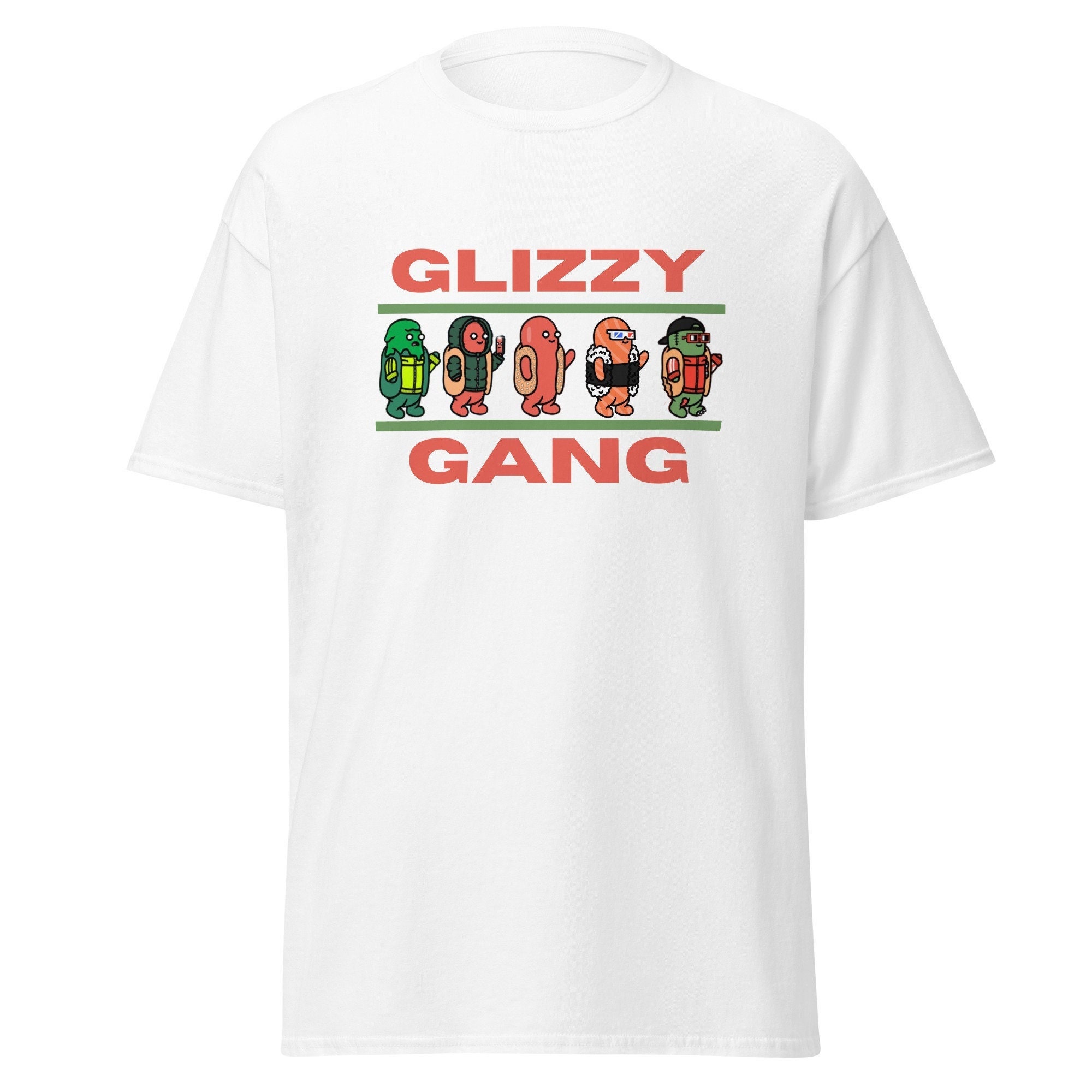 Glizzy Gang Funny Hot Dog Foodie Cartoon Sushi Meme Design Men's ...