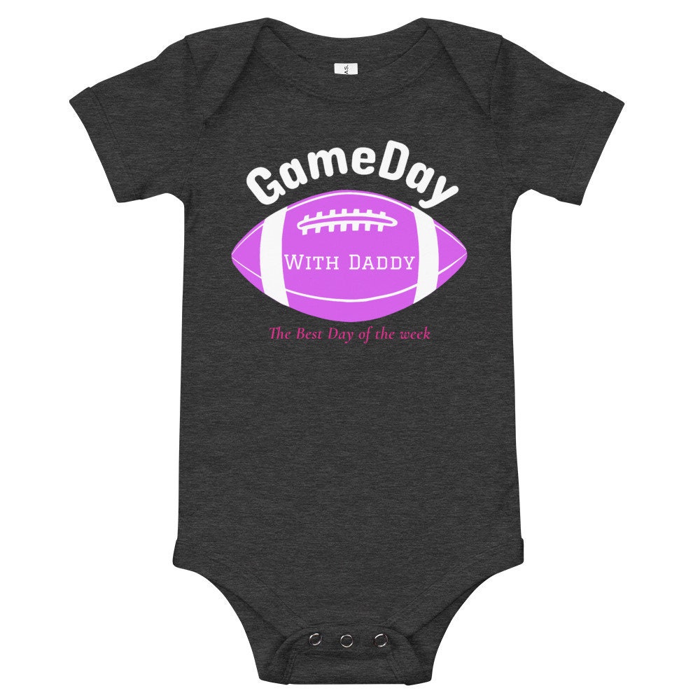 Football Gameday With Daddy Cute Girls Newborn Baby Jumpsuit - Etsy