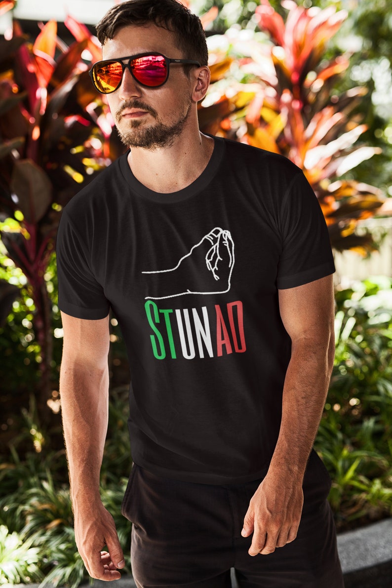 Words in Italian Stunad Italian Funny Italy Gift Short-sleeve Unisex T ...