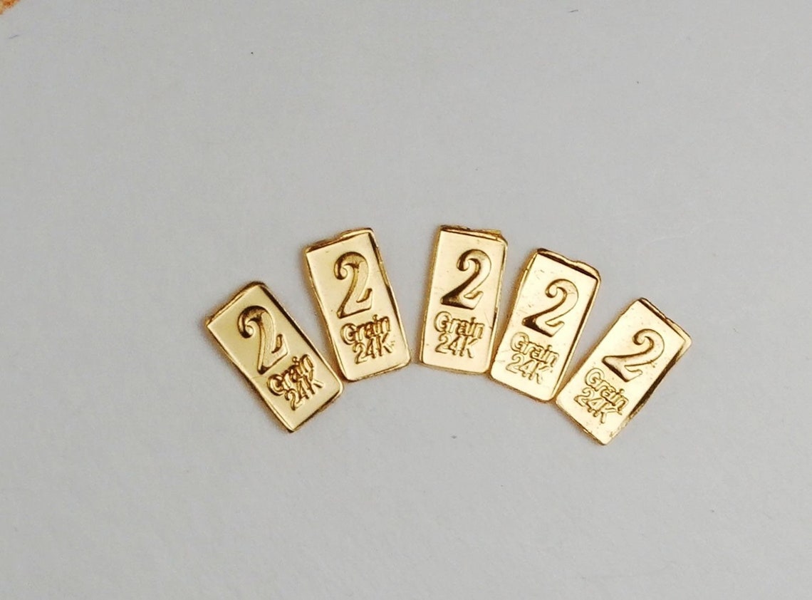 5 X 2 Grain .9999 Fine 24k Gold Bullion Bars in Coa Card | Etsy