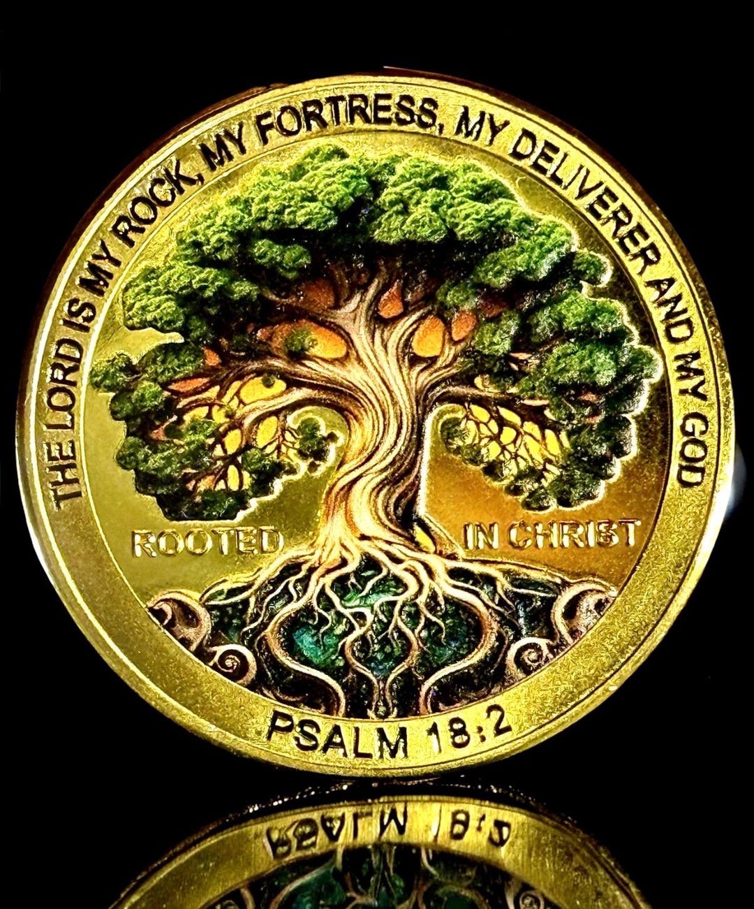 1 Oz 24k Gold Layered TREE OF LIFE Rooted in Christ Coin Bu in Capsule ...