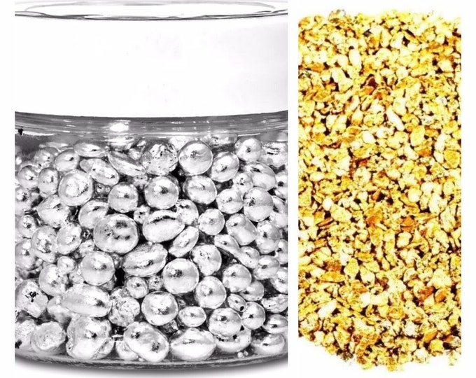 5 Troy Oz .9999+ Fine Silver Shot + 10 Piece Alaskan Yukon Bc Pure Gold ...
