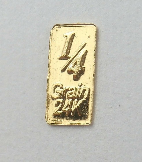 1/4 Grain .9999 fine 24k Gold bullion bar In coa card | Etsy