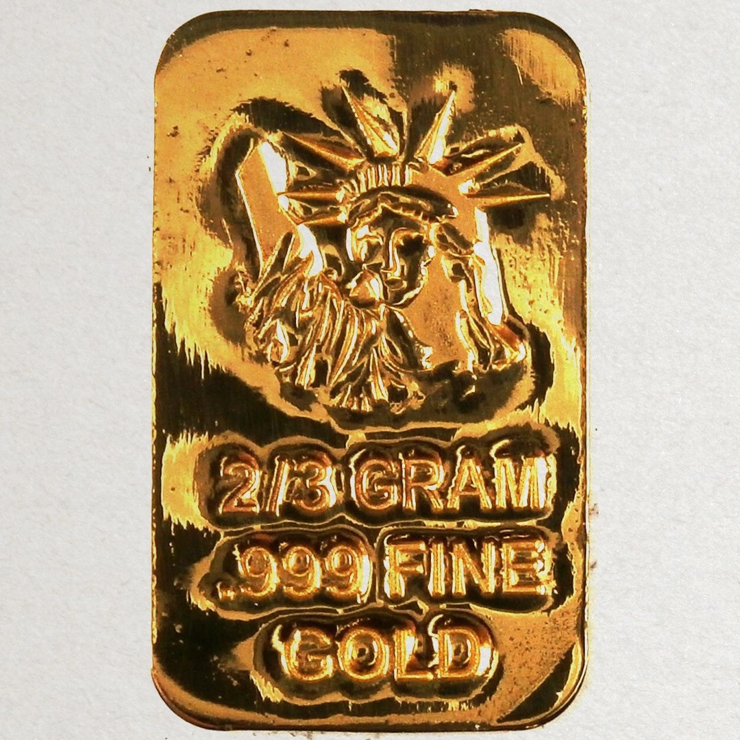 2/3 Gram .9999 Fine 24k Gold Bullion Bar - in Coa Card - Etsy