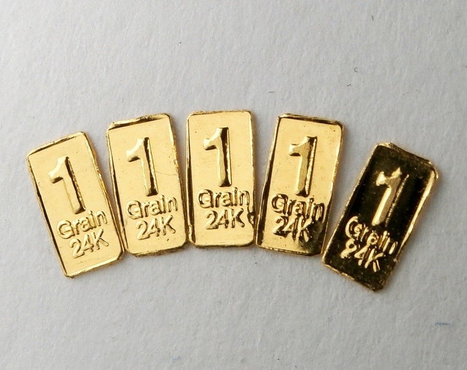 5 X 1 Grain .9999 Fine 24k GOLD BULLION BARS - in Coa Card - Etsy