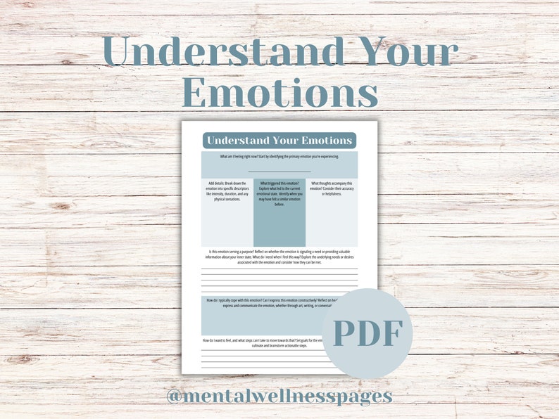 Understand Your Emotions | Printable Emotions Worksheet | Emotional ...