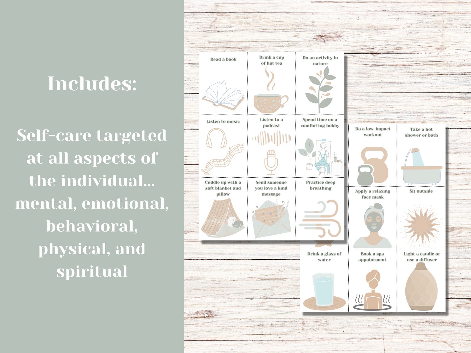 Self-care Cards | Develop Coping Skills | Stress Relief & Management ...