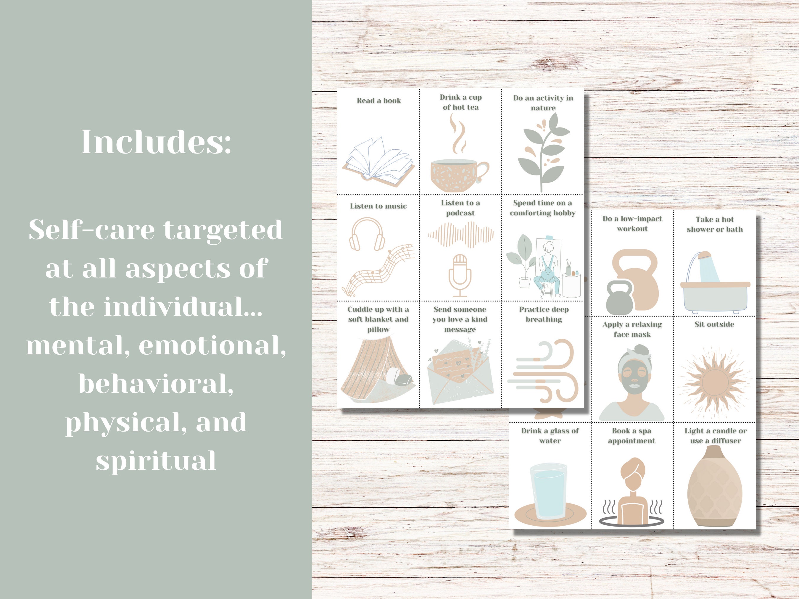 Self-care Cards | Develop Coping Skills | Stress Relief & Management ...
