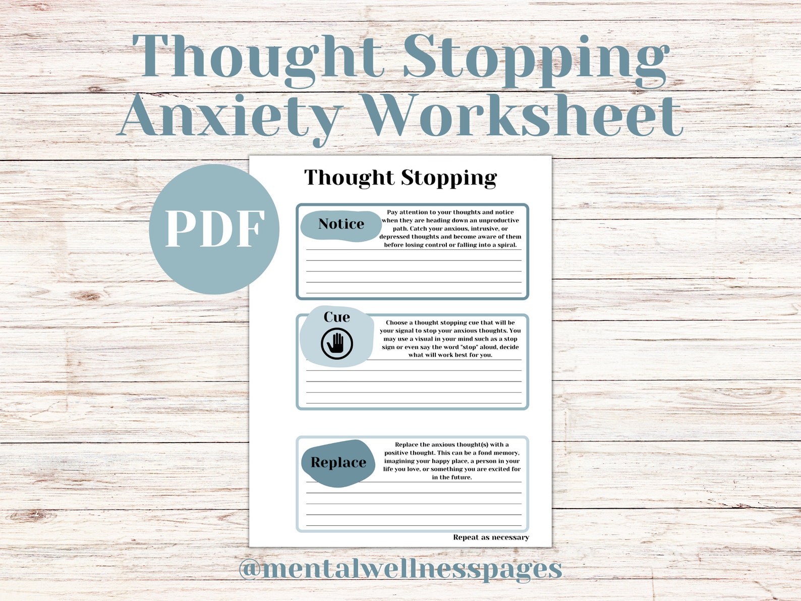 Thought Stopping Exercise | Anxiety & Depression Tool | Intrusive ...