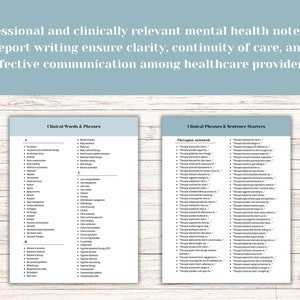 Clinical Words & Phrases, Therapy Interventions, Report Writing, Client ...