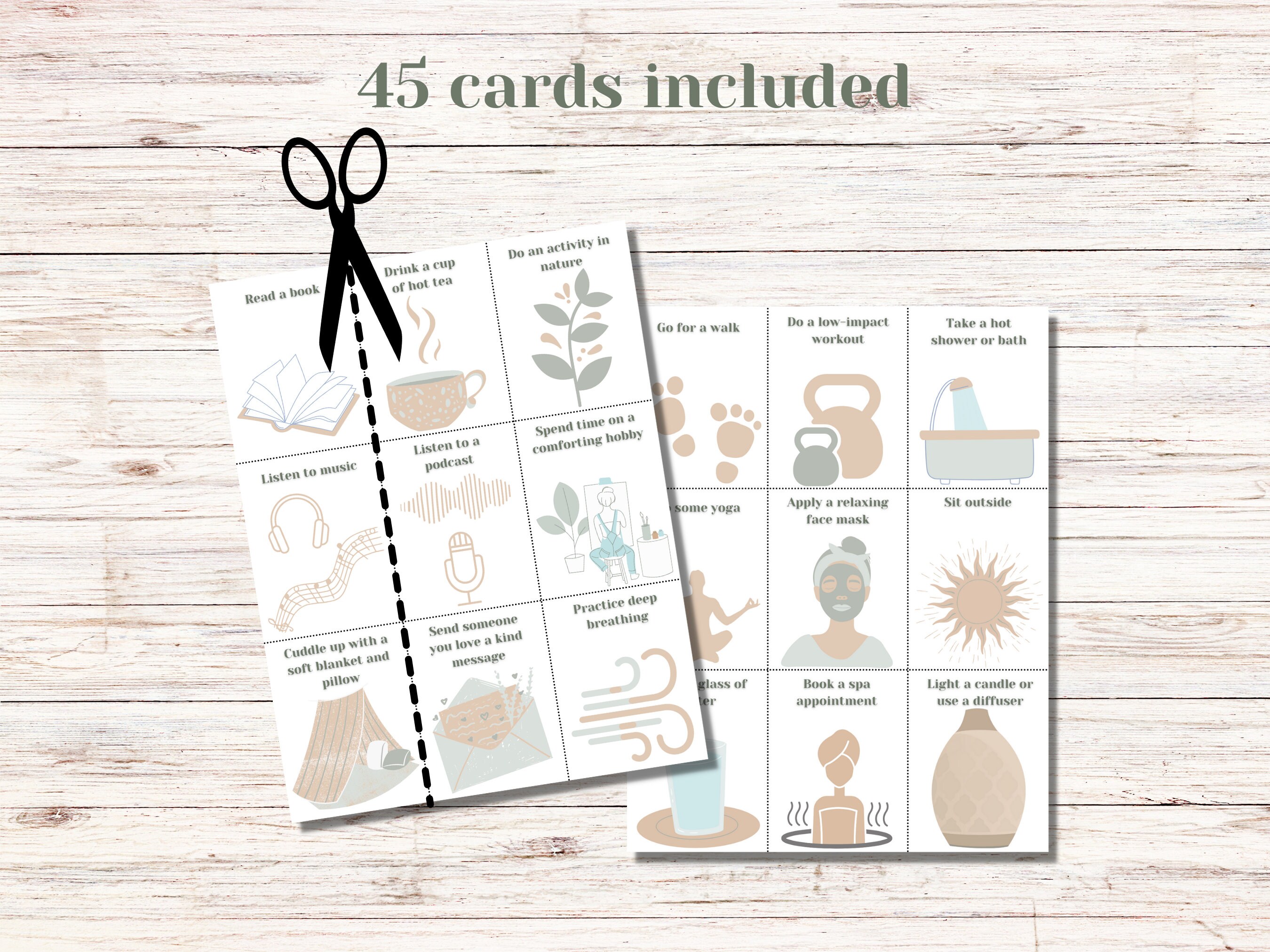 Self-care Cards | Develop Coping Skills | Stress Relief & Management ...