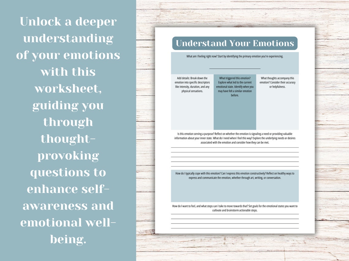 Understand Your Emotions | Printable Emotions Worksheet | Emotional ...