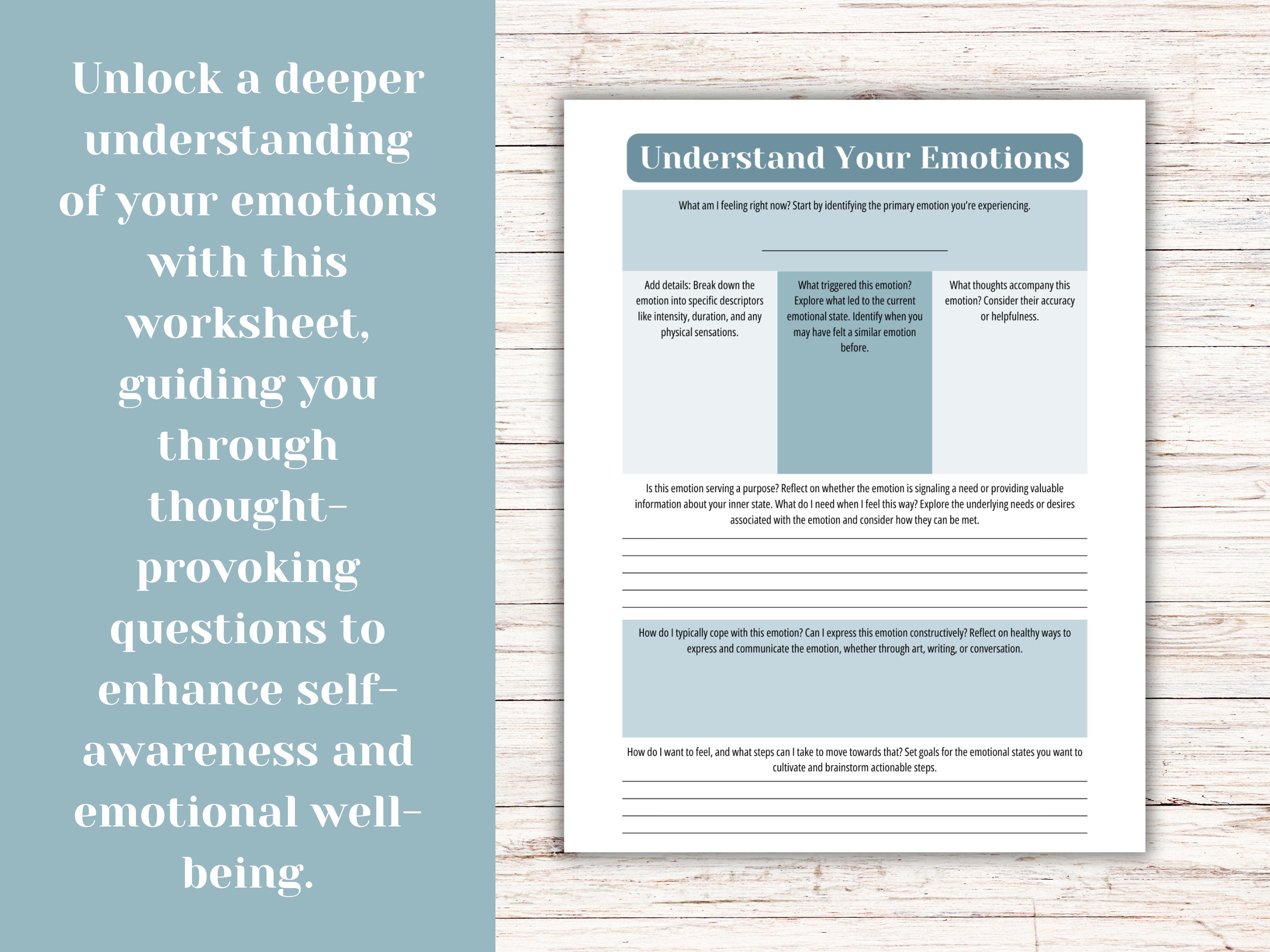Understand Your Emotions | Printable Emotions Worksheet | Emotional ...