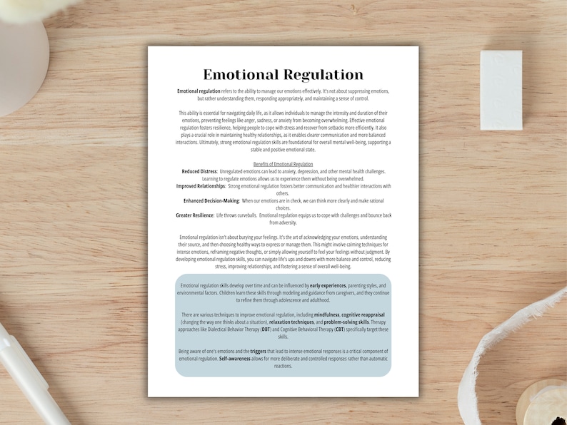 Coping Skills Toolbox, Emotional Regulation, Behavioral Activation, CBT ...