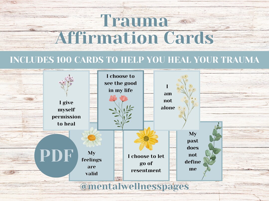 Trauma Affirmation Cards, Coping Cards, Healing Journey, Therapy Tool ...