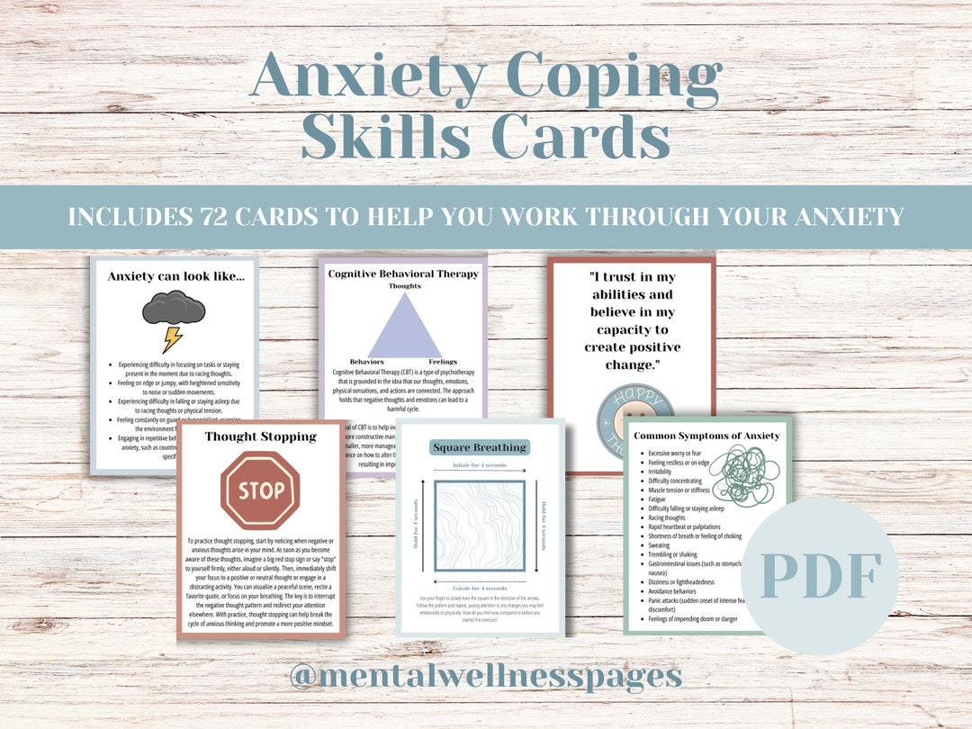 Anxiety Coping Cards | Stress Reduction | Emotional Regulation ...