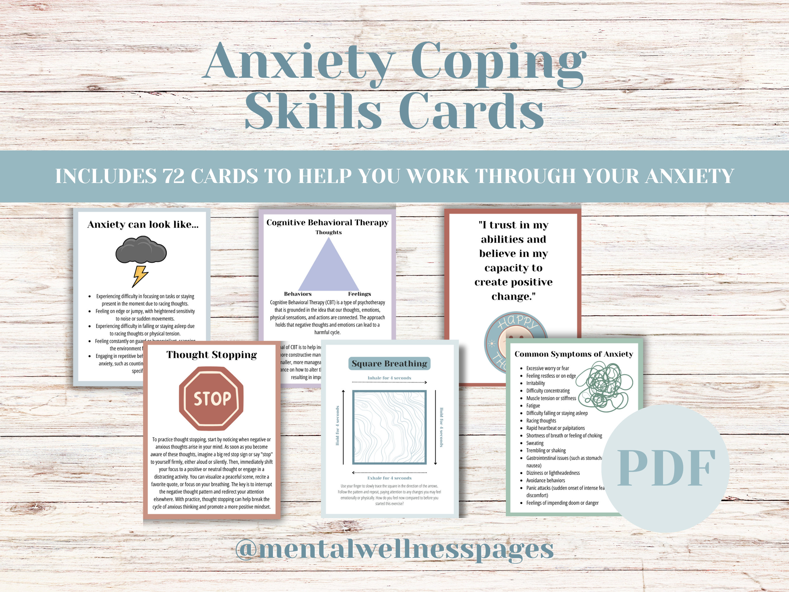 Anxiety Coping Cards | Stress Reduction | Emotional Regulation ...