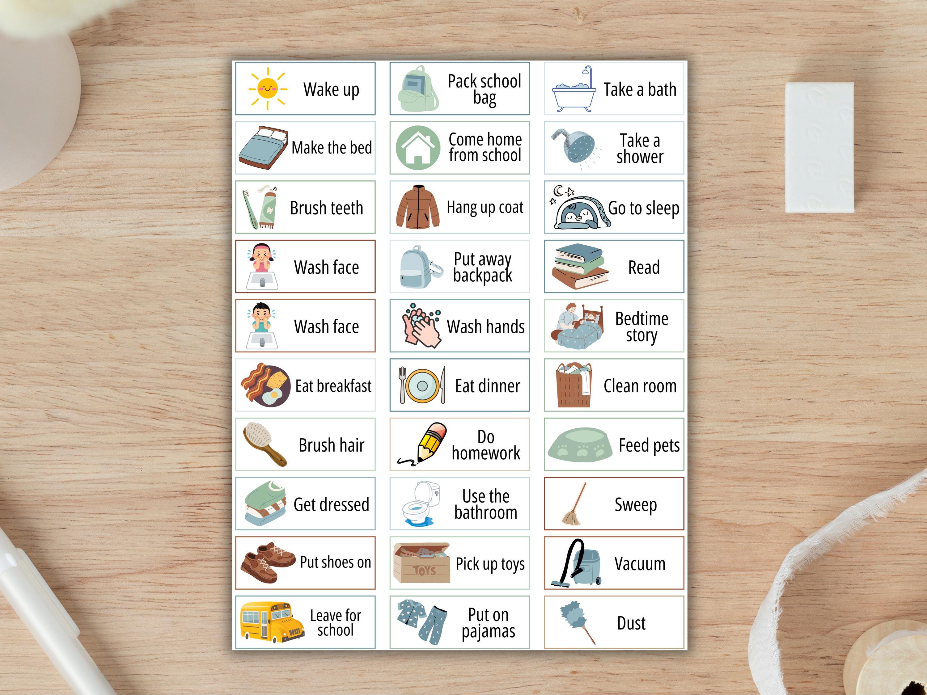 Visual Schedule, Kids Chore Chart, Daily Routine Cards, Visual Routine ...